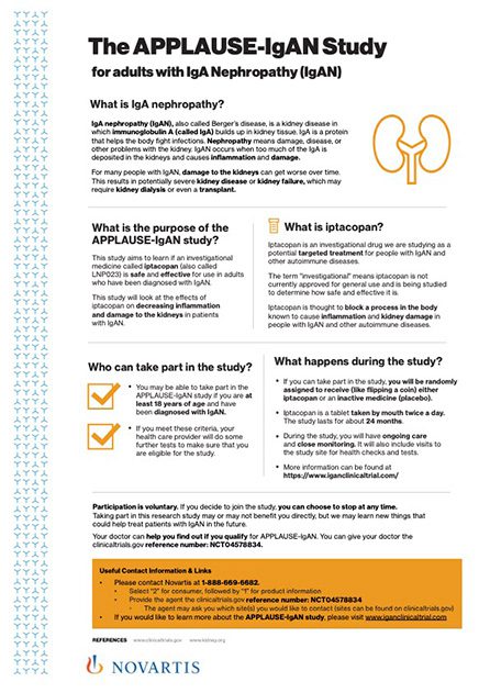 APPLAUSE-IgAN | IgA Nephropathy Foundation